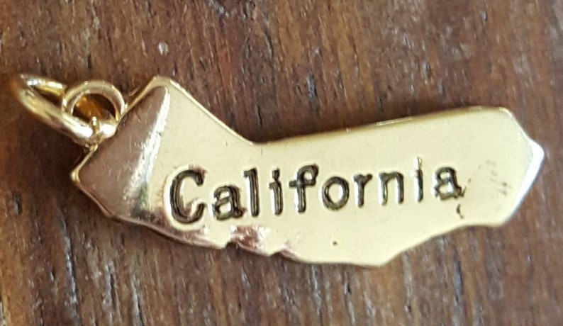 Gold California State Charm State of California Pendant Gold - Etsy