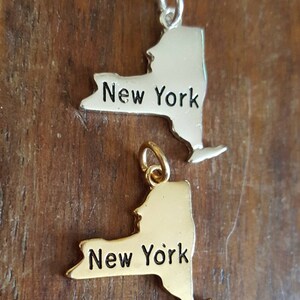 Silver New York State Charm, New York State Pendant, State of New York ...