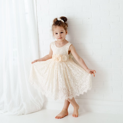 Ivory Lace Flower Girl Dress Wedding Party Holiday Etsy