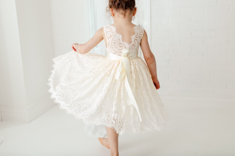 Bohemian Ivory Flower Girl Dress Rustic Tulle Wedding Dress Etsy