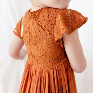 Rust Flower Girl Dress, Burnt Orange Rustic Tulle Wedding Dress ...