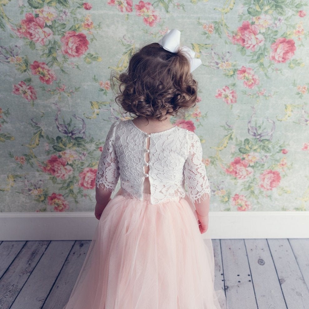 White Lace Flower Girl Top Two Piece Top Only Romantic - Etsy