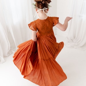 Rust Flower Girl Dress, Burnt Orange Rustic Tulle Wedding Dress ...