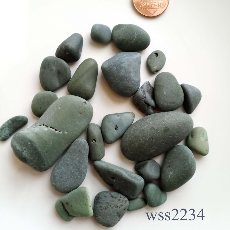 Lake Erie Green Slag Stone Collection/ Jewelry Supply by Waterstone ...