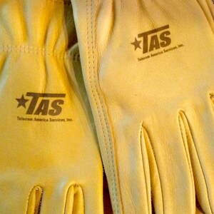 Custom Engraved Branded Logo Leather Work Gloves for Business, Company ...