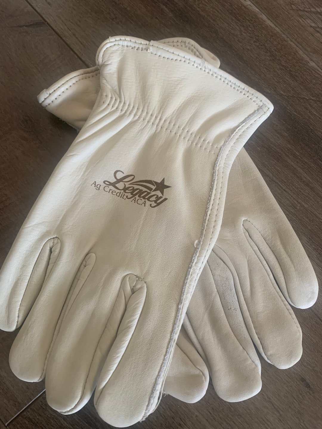 Custom Branded Leather Work Gloves With Your Text, Company Logo or ...