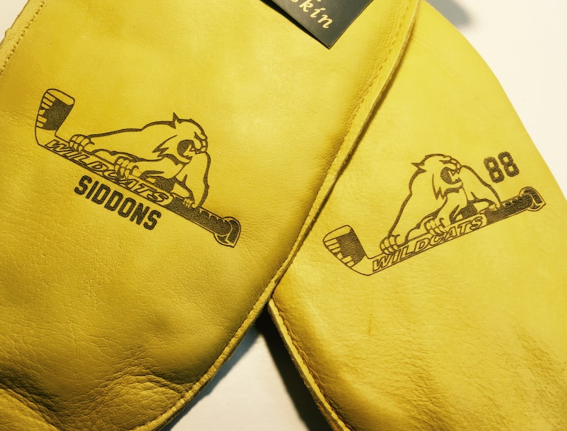 Leather Chopper Mittens | Custom Engraved | Branded Leather Mittens ...