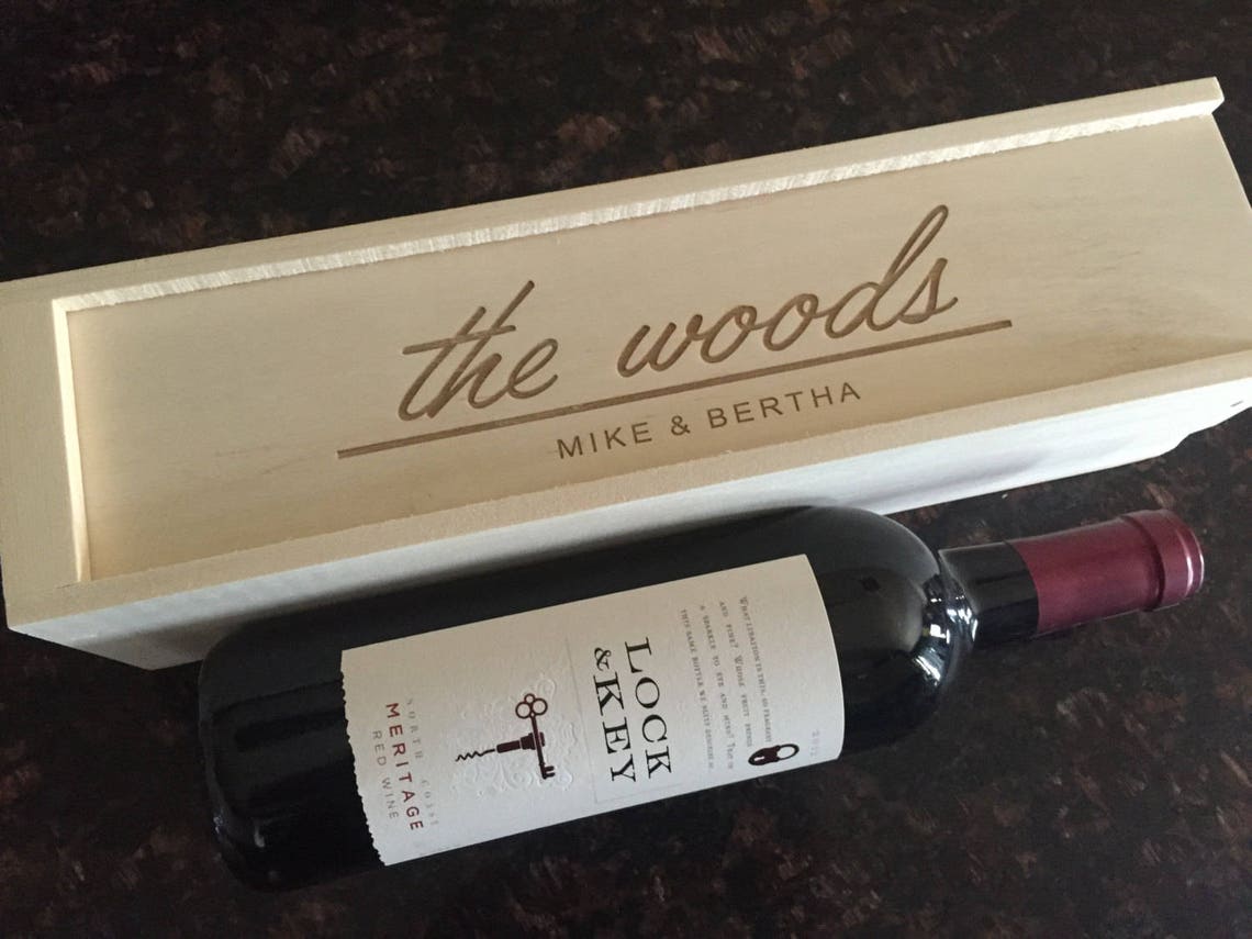 Custom Engraved Wood Wine Box Gift Personalized for Wedding ...