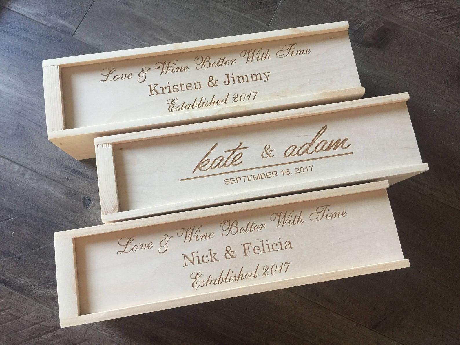 Custom Engraved Wood Wine Box Gift Personalized for Wedding ...