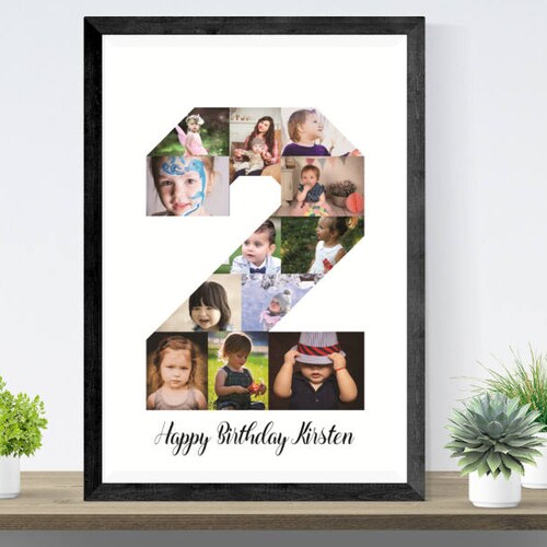 Number 4 Anniversary Photo Collage Fourth Birthday Gift - Etsy