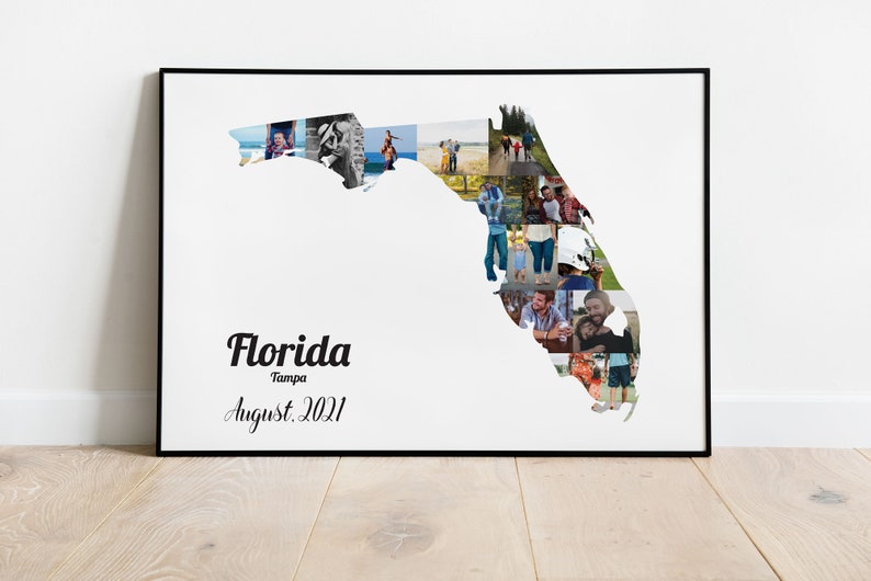 Florida Photo Collage Custom Printable Wall Art Family - Etsy
