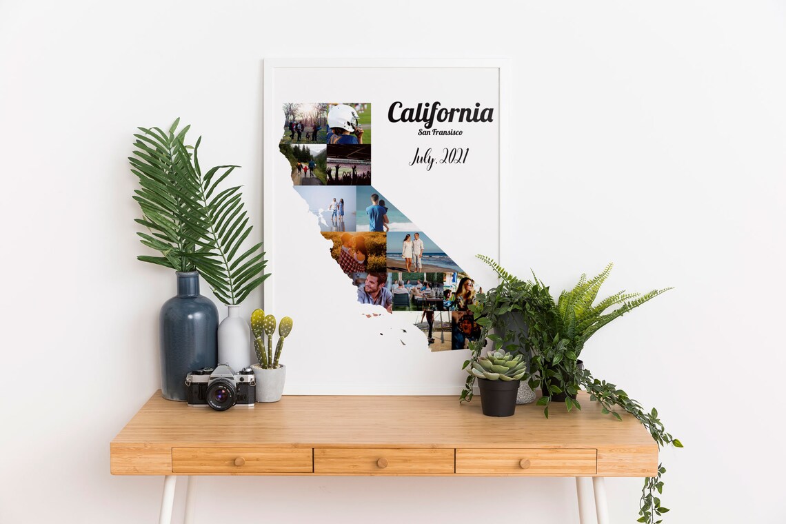 California Photo Collage Custom Printable Wall Art Family | Etsy