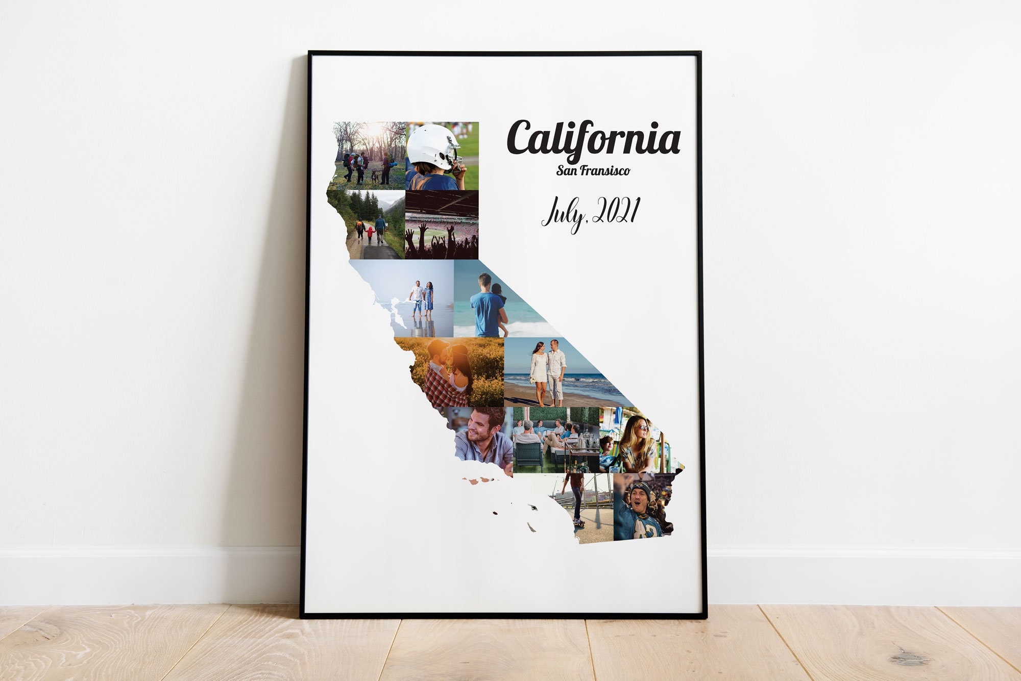 California Photo Collage Custom Printable Wall Art Family - Etsy