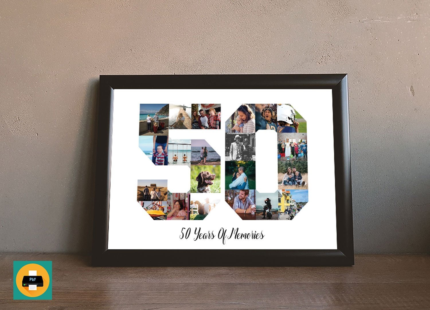 Number 50 Photo Collage 50th Birthday Anniversary Gift - Etsy