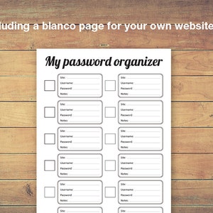 Password Organizer, Personal Tracker, List, Keeper, Manager, Reminder ...