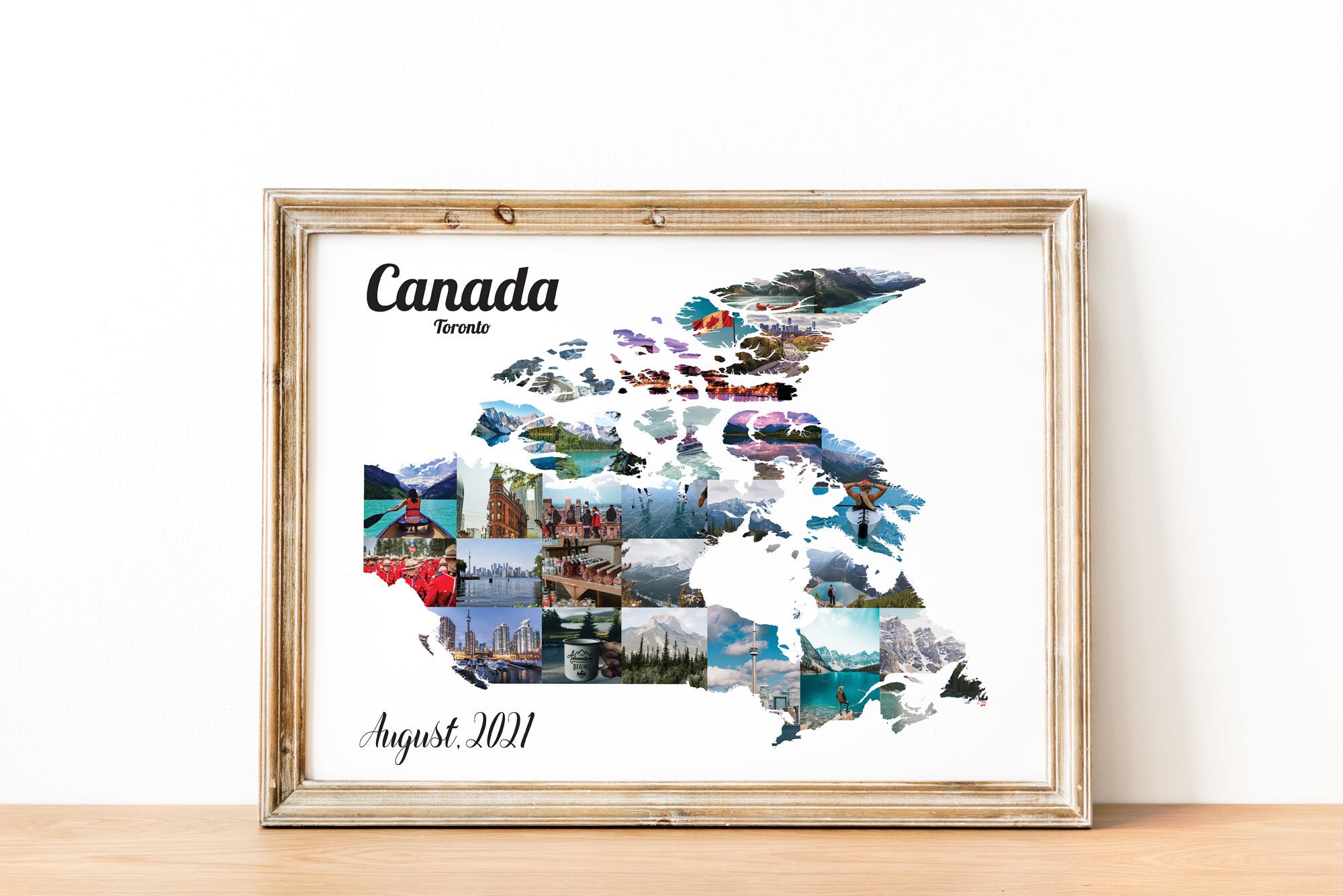 Canada photo collage honeymoon wedding gift Custom travel | Etsy