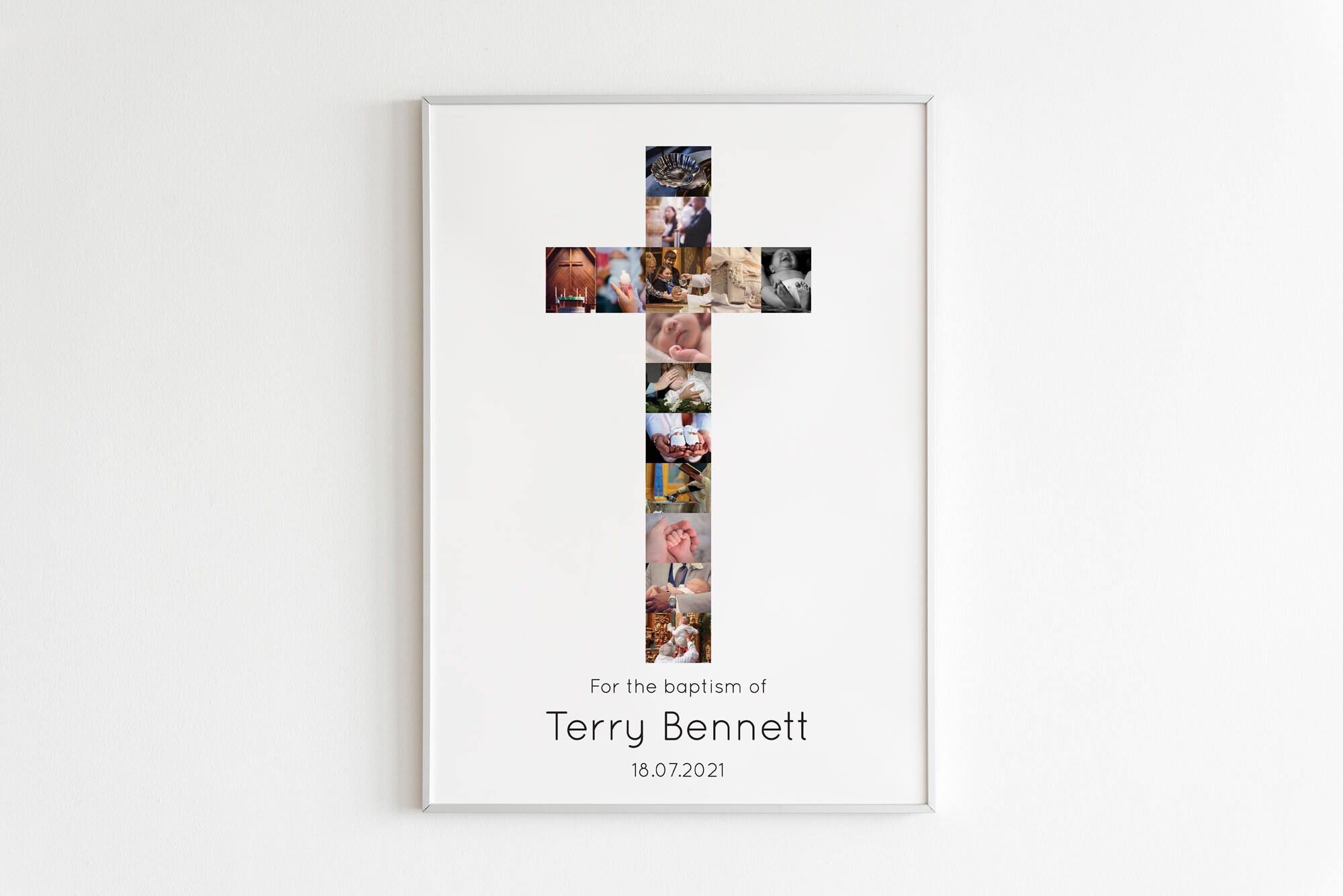 Custom Cross Photo Collage, Baptism Gift (digital PDF/JPEG) - Etsy