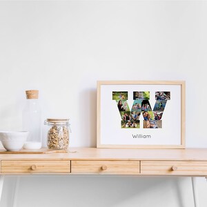 Letter W Photo Collage, Name Photo Gift, Newborn Photo Collage, Custom ...