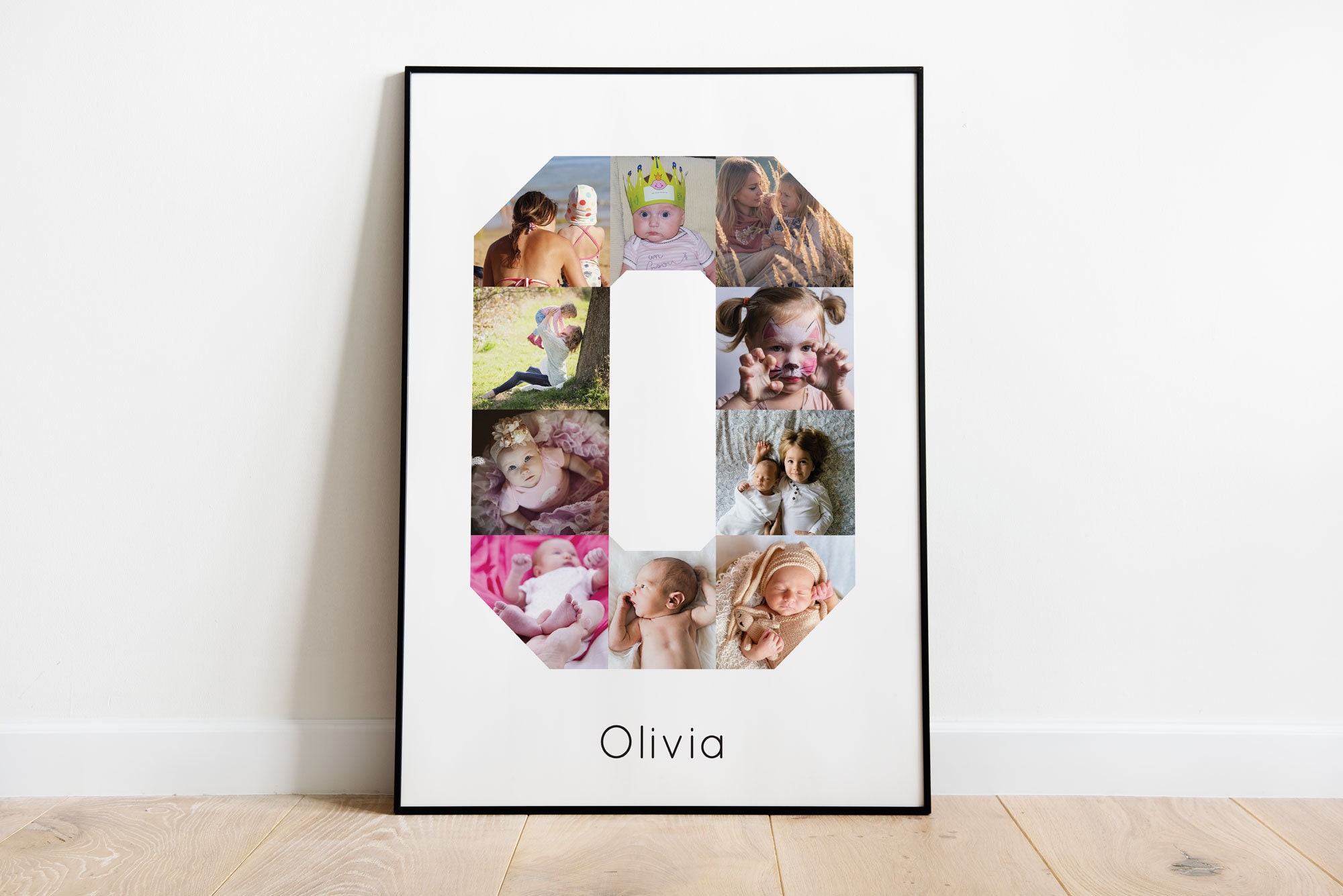 Letter O Photo Collage, Name Photo Gift for Newborn, Custom Printable ...