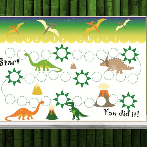 Printable Dinosaurs Potty Training Chart Sticker Chart - Etsy