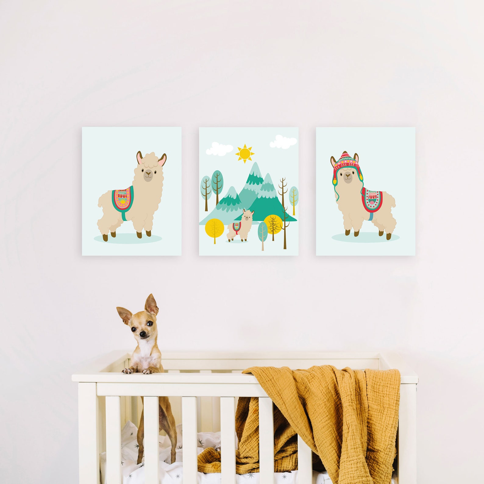 Llama Nursery Wall Art Printable Set of 3 Alpaca Prints - Etsy
