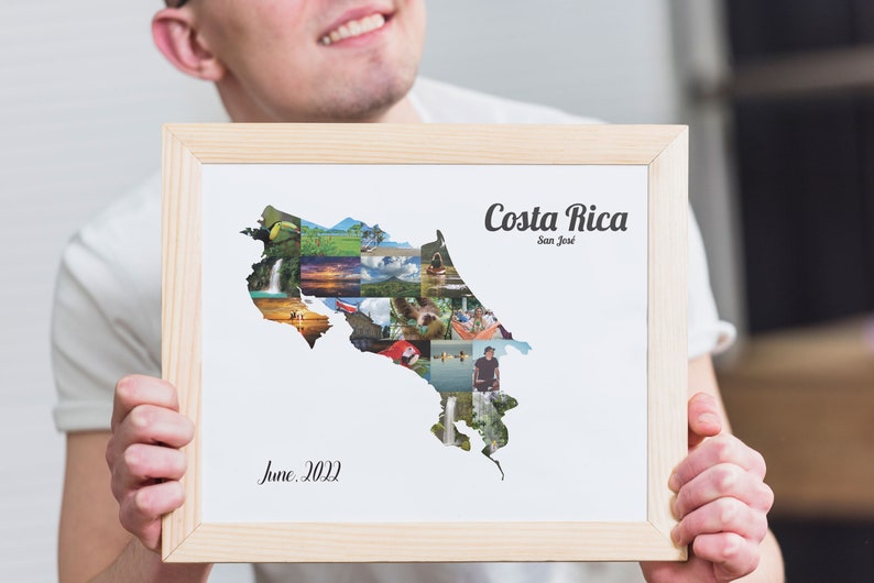 Costa Rica Photo Collage Honeymoon Wedding Gift Custom Travel - Etsy