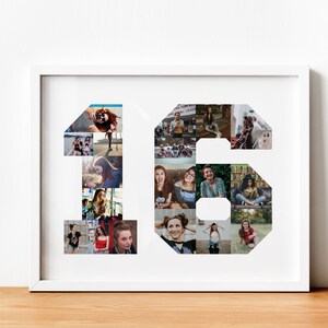 16th Birthday Photo Collage, Sweet Sixteen Gift for Your Friend ...