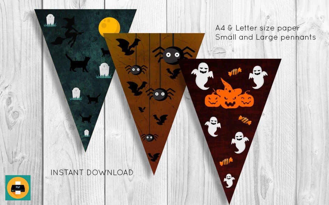 Printable Trick or Treat Pennant Banner Halloween Pennants - Etsy