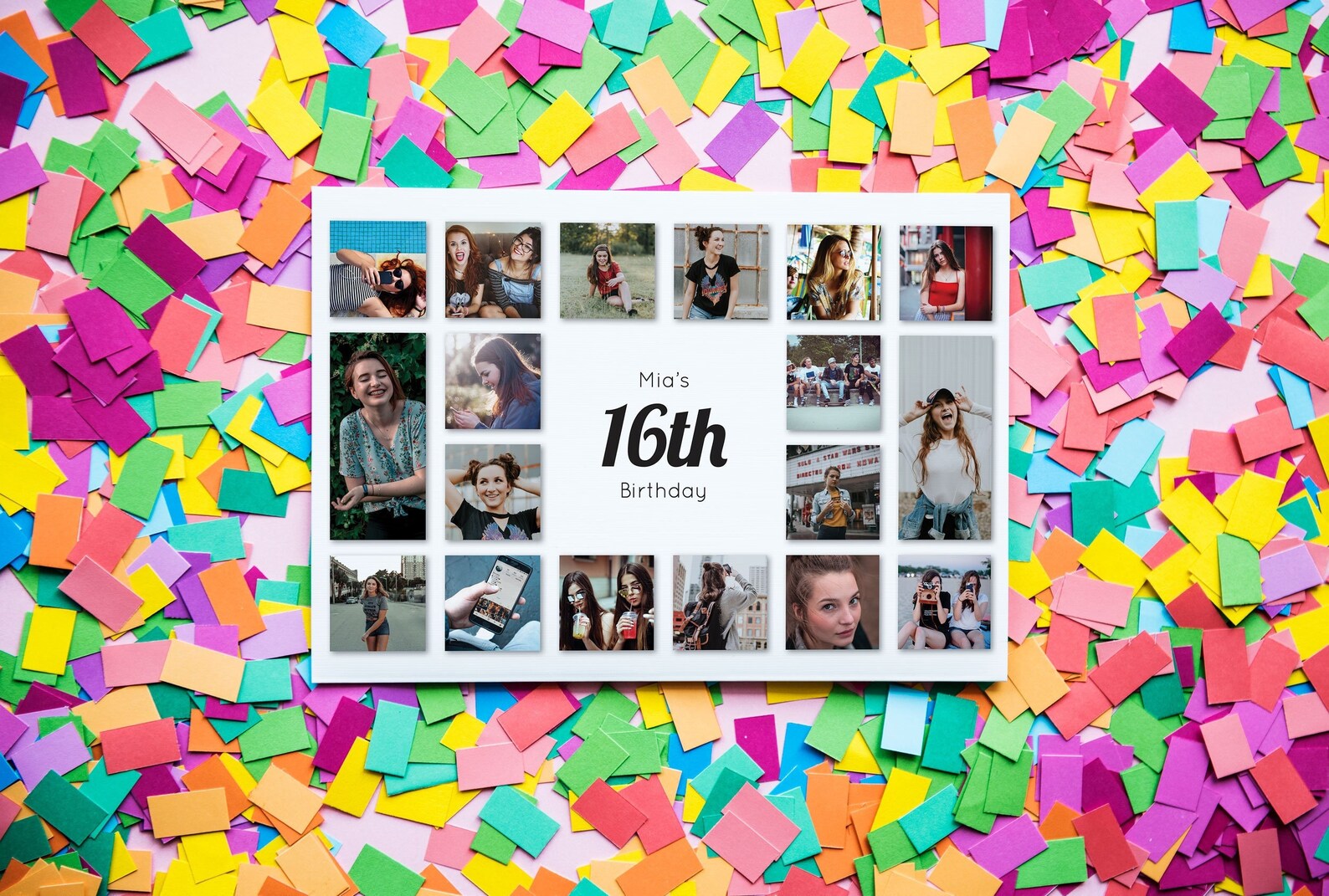 16th Birthday Photo Collage Alternative Sweet Sixteen Sign - Etsy