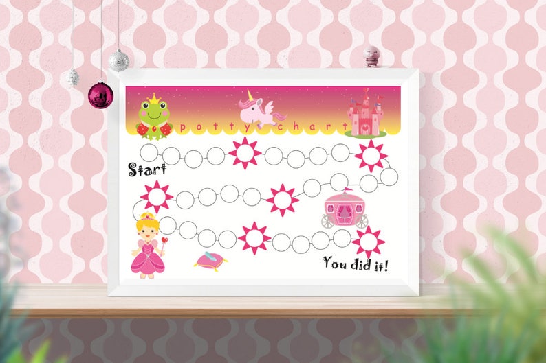 Princess Potty Training Reward Chart Printable Girls | Etsy