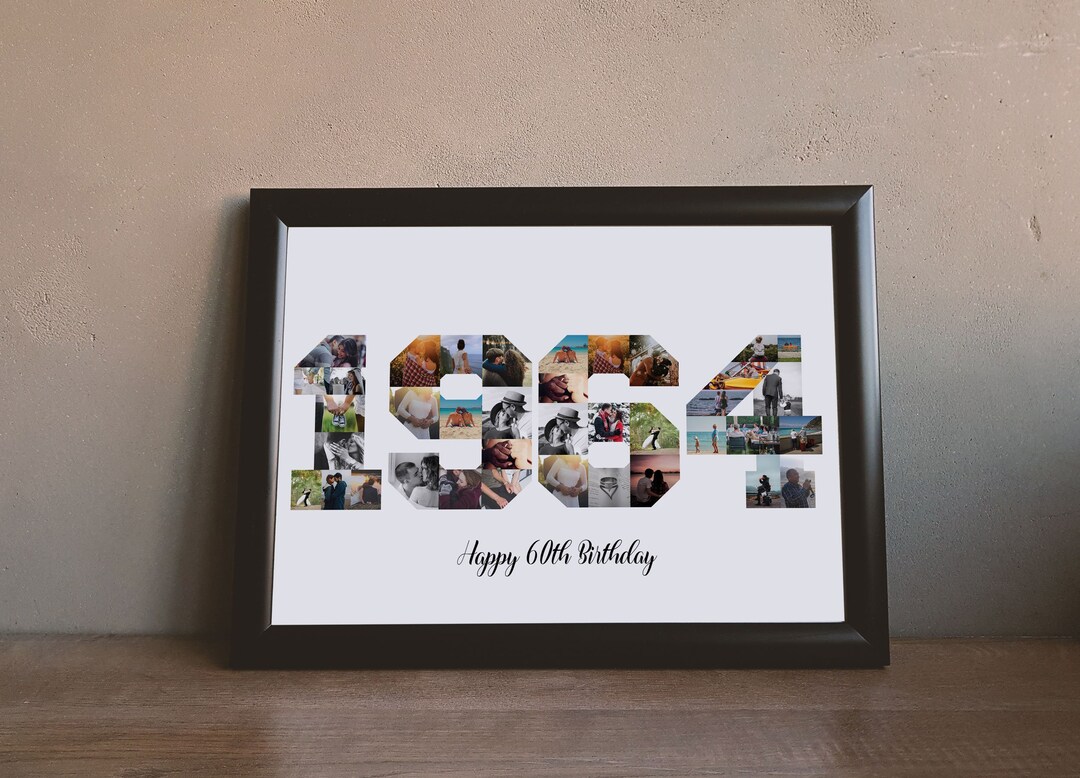 1964 Photo Collage, 60th Birthday Collage, Born in 1964 Printable Gift ...