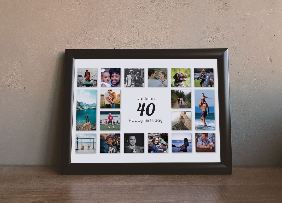Number 40 Photo Collage, 40th Birthday Collage, 40 Year Anniversary ...