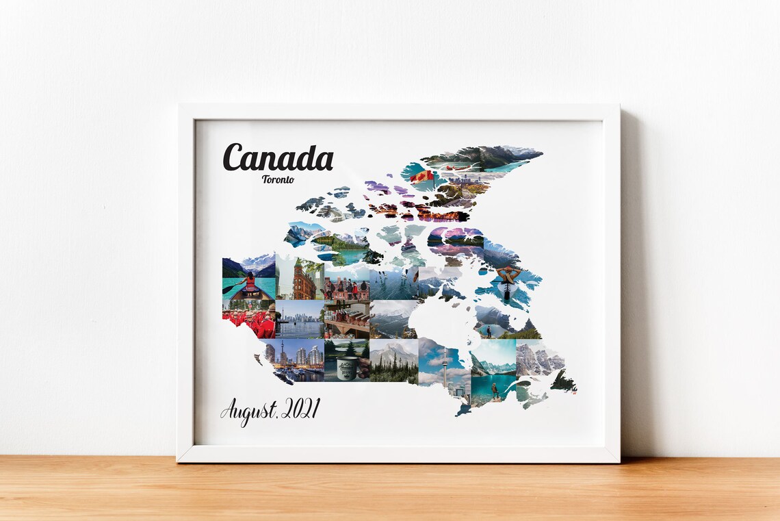 Canada Photo Collage Honeymoon Wedding Gift Custom Travel | Etsy