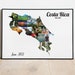 Costa Rica Photo Collage Honeymoon Wedding Gift, Custom Travel ...