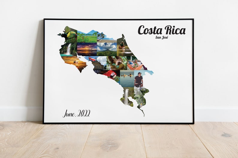 Costa Rica Photo Collage Honeymoon Wedding Gift Custom Travel - Etsy