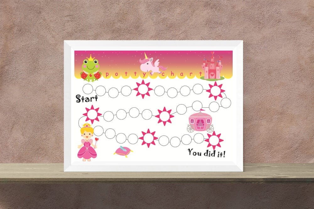 Princess Potty Training Reward Chart Printable Girls | Etsy