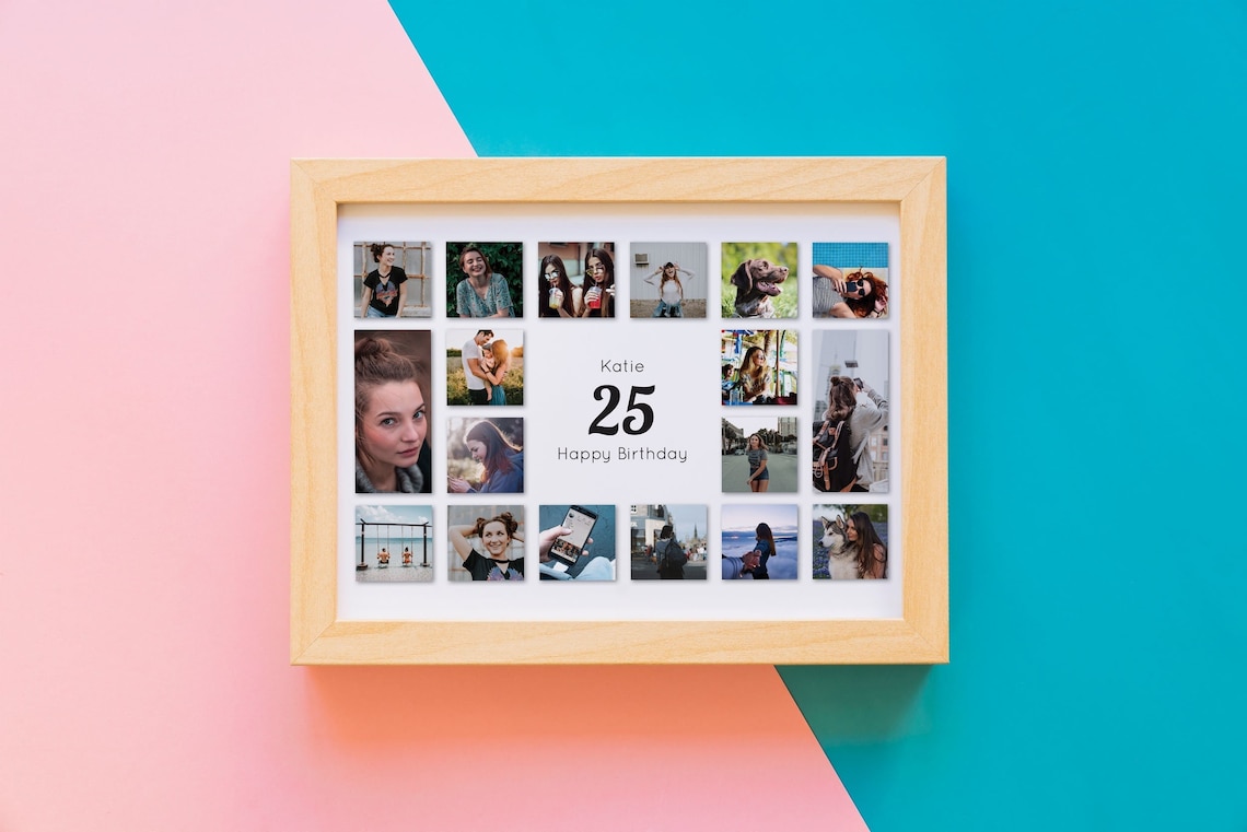 25th Birthday Photo Collage 25th Anniversary Number Collage - Etsy