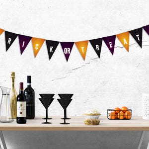 Printable Trick or Treat Pennant Banner Halloween Pennants - Etsy
