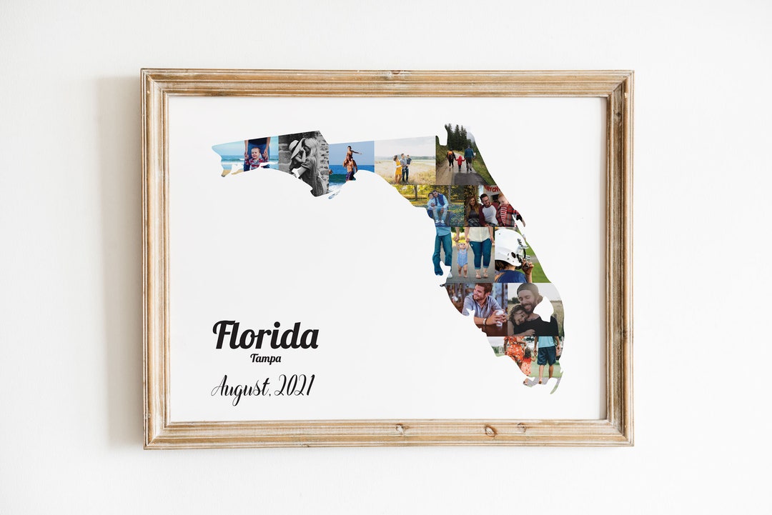 Florida Photo Collage, Custom Printable Wall Art, Family Wedding ...