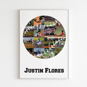 Baseball Photo Collage, Senior Night Team Gift, Sports Coach Birthday ...