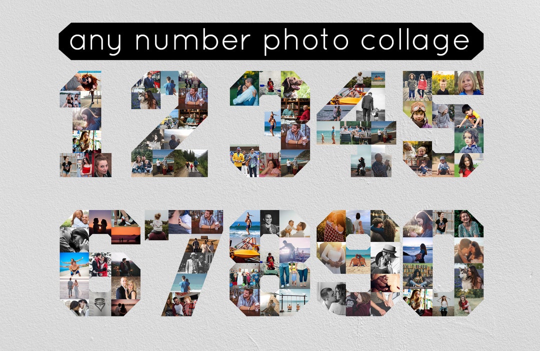 Collage de fotos con números personalizados, regalo para la noche de ...