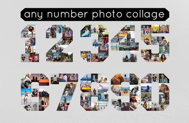 Collage de fotos con números personalizados, regalo para la noche de ...