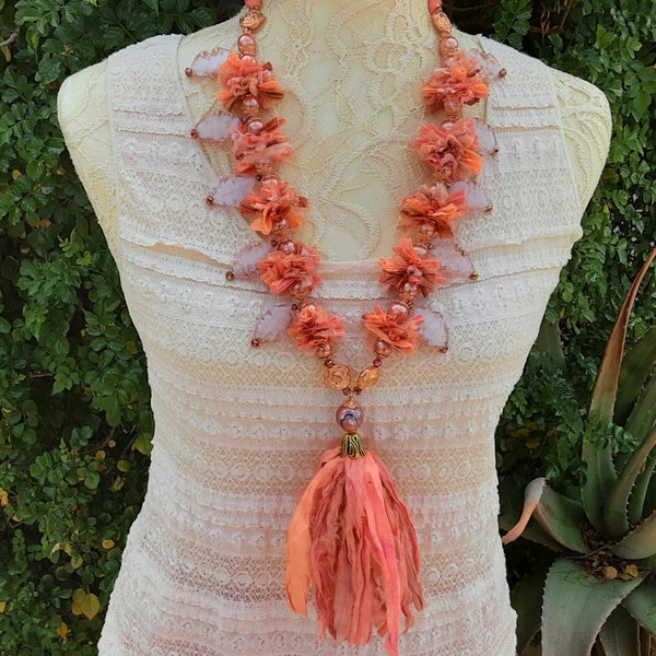 Silk Ribbon Necklace - Etsy