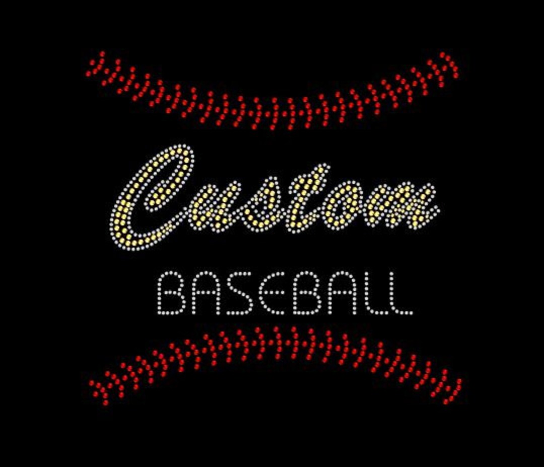 Custom Rhinestone Baseball Transfer, Custom Applique, Custom Bling ...