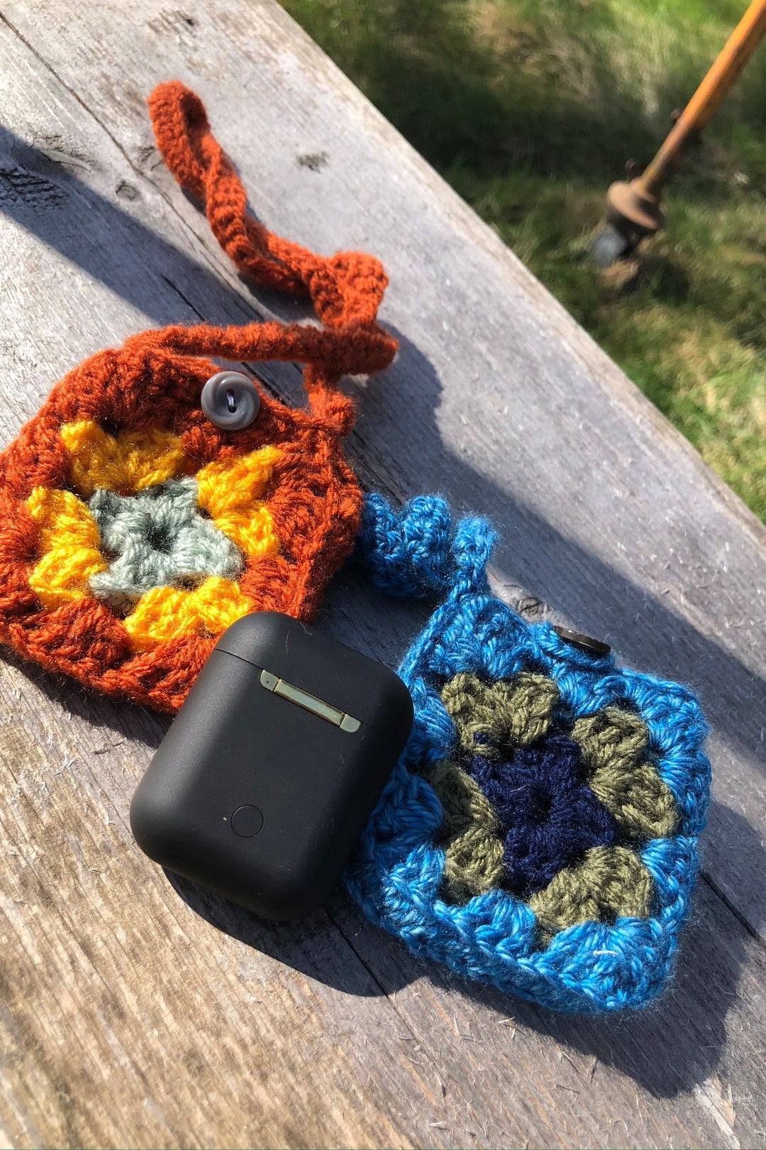 Crochet Granny Square AirPod Holder| Small Pouch| Crochet Bag ...