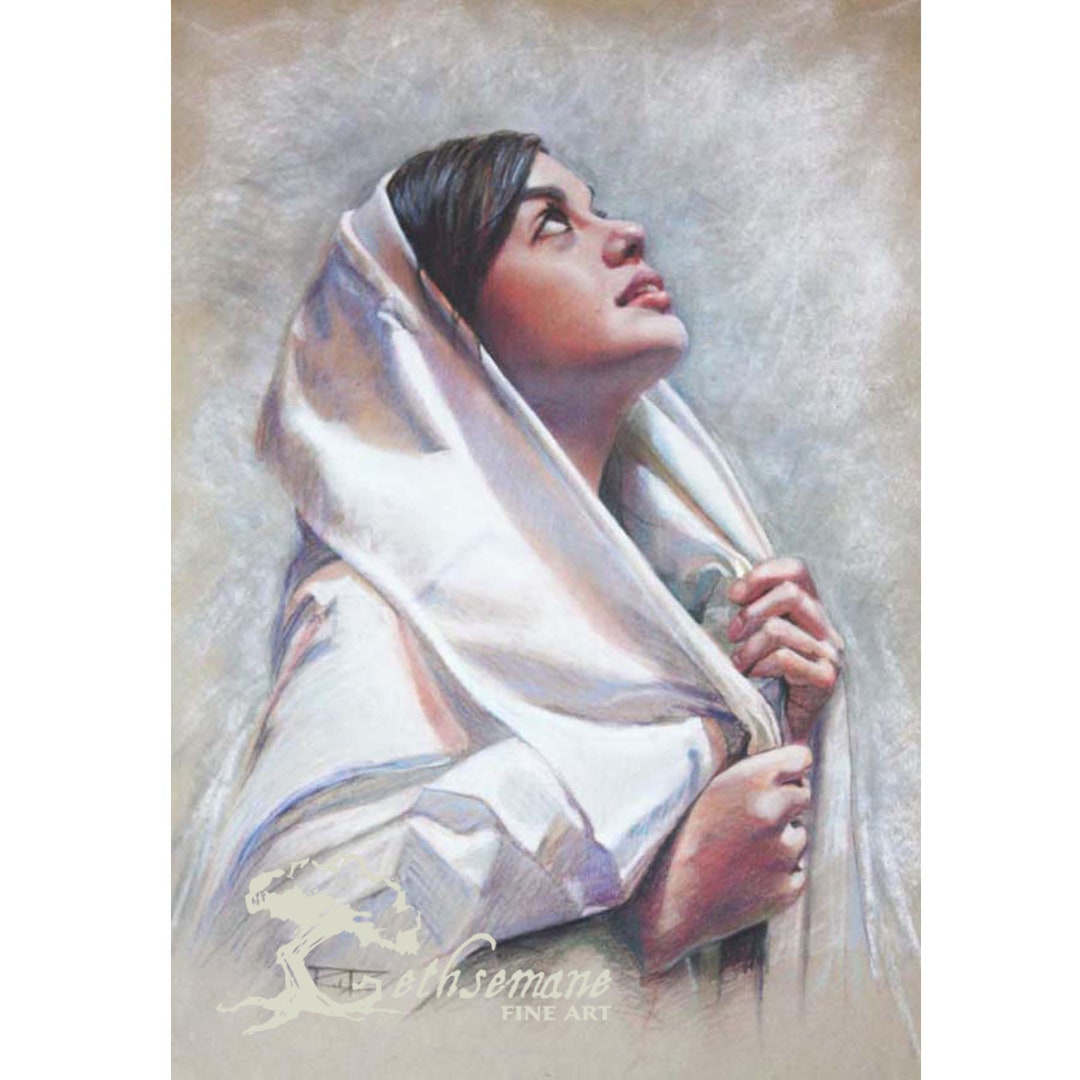 Paper Print "behold the Handmaiden of the Lord" by Rod Peterson ...