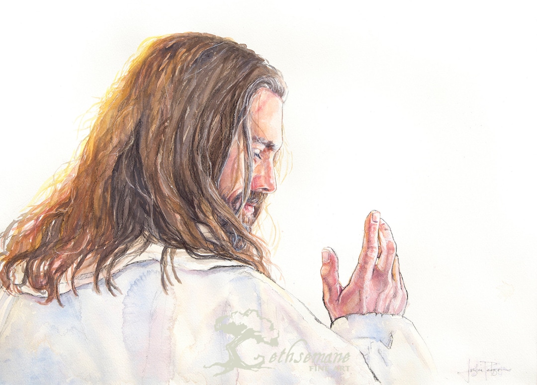 Portrait of Christ Paper Print "beckon" by Justine Peterson LDS Artwork ...