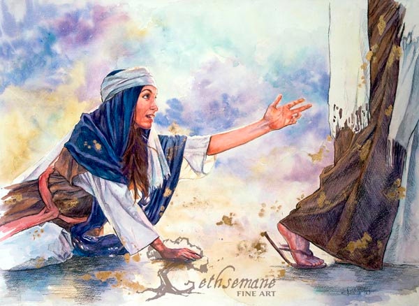 Paper Print The woman being healed 'Reach of Faith | Etsy