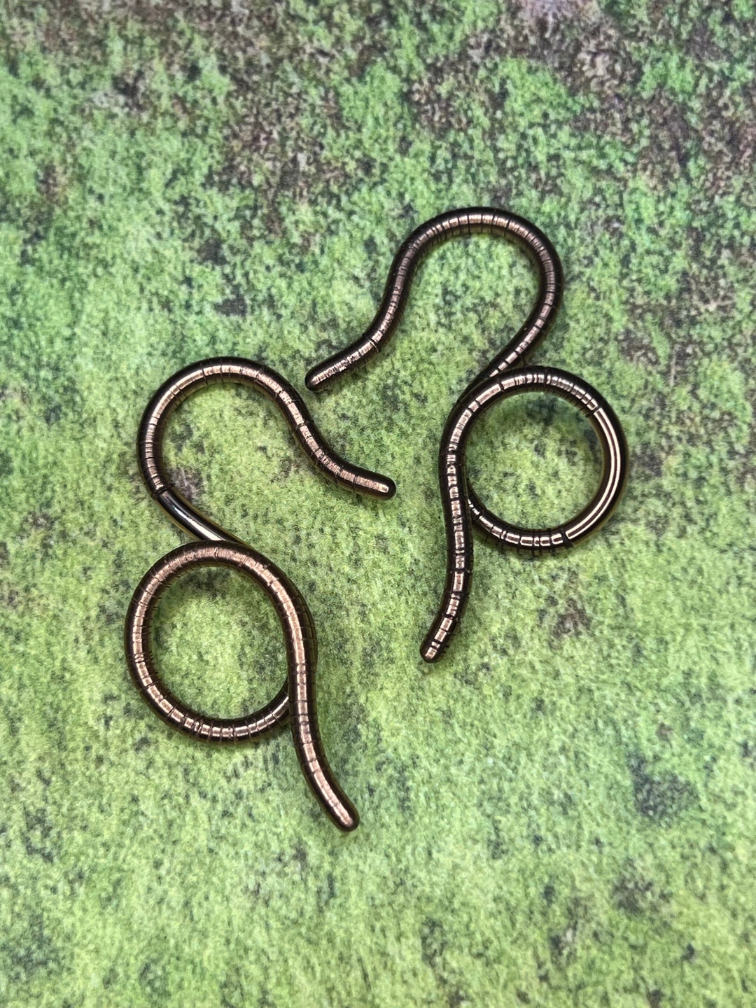 Copper Worm Ear Weights for Stretched Lobes - Earrings - Made to Order ...