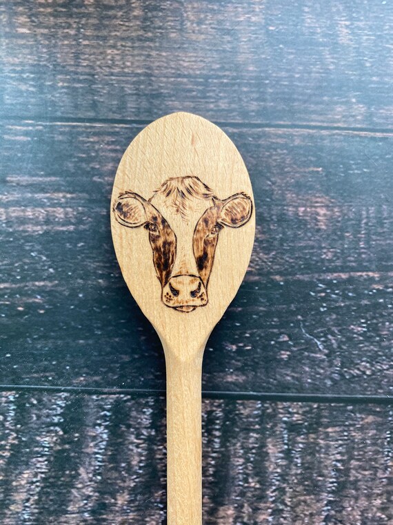 Cow Wood Spoon | Etsy